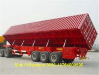 China 3 Axle 40T Container Flat Side Rollover Semi Dump Trailers / Side Dump Trailer for sale