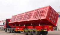 China 3 Axle 40T Container Flat Side Rollover Semi Dump Trailers / Side Dump Trailer for sale