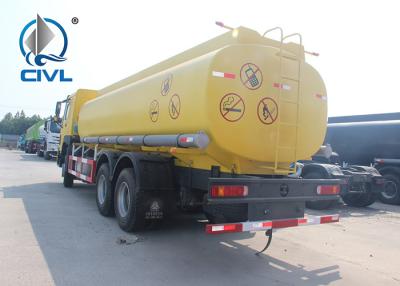 China SINOTRUK HOWO7 Oil Storage Gasoline Tanker Liquid Truck With 25000L Tanker Capacity Yellow Fuel Tanker Truck for sale