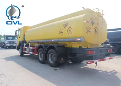 China LHD  6x4 Yellow Fuel Tank Truck336HP Radial Tyre Liquid Tanker Truck Fuel Oil Transportation Lengthened Cab for sale