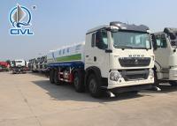 China HOWO 371 hp 8x4 Water Tanker Trailer 32000L in Green , EURO II Emission for sale