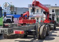 China HOWO 6x4 10 Ton Folding Boom Truck Mounted Crane Red Color,Material Is Carbon Steel for sale