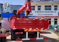 China HOWO 6x4 10 Ton Folding Boom Truck Mounted Crane Red Color,Material Is Carbon Steel for sale