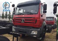 China Red Heavy Cargo Trucks , Beiben 6x4 6x6 Cargo Truck Chassis 340hp 290hp 380hp for sale