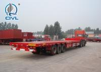 China 40 Feet Flatbed Semi Trailer Trucks 3 Axles Container Carrying Heavy Equipment Trailer for sale