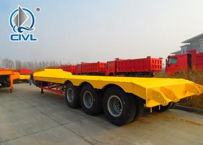 China SINO TRUK Utility 3 Axles Semi Trailer Trucks / Flat Low Bed Trailer for sale