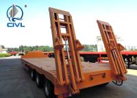 China 3 Axles Manual Semi Trailer Trucks Low Bed Two Single Cargo Truck New Condition for sale