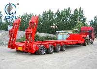 China 4 Axles Flatbed Manual Semi Trailer Trucks with Four Double Air Chamber for sale