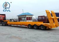 China 3 Axles Manual Semi Trailer Trucks Low Bed Transport Heavy Duty Machinery for sale