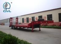 China 3 Axles Manual Semi Trailer Trucks Low Bed Two Single Cargo Truck New Condition for sale