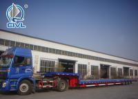 China 3 Axles Manual Semi Trailer Trucks Low Bed Two Single Cargo Truck New Condition for sale