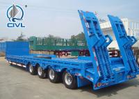 China 4 Axles Flatbed Manual Semi Trailer Trucks with Four Double Air Chamber for sale