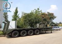 China 4 Axles Flatbed Manual Semi Trailer Trucks with Four Double Air Chamber for sale
