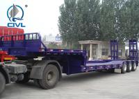 China Flatbed Manual Semi Trailer Trucks 4 Axles With Four Double Air Chamber for sale