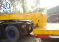 China Yellow 3 Axles Low Bed Semi Trailer Trucks / 20T 30T Manual side tipper Truck Trailer Howo for sale