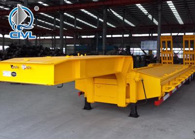 China HOWO 3 Axles Semi Trailer Trucks , Flat Low Bed Trailer 30 Ton for sale