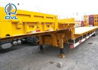 China HOWO 3 Axles Semi Trailer Trucks , Flat Low Bed Trailer 30 Ton for sale