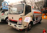 China Sinotruk Howo 4x2 Fuel Tanker Truck / Gas Diesel Refilling Truck 5 cbm for sale