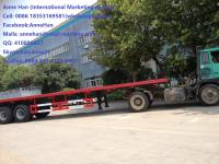 China 2 pcs 13T Axle Flatbed Container Trailer for 40T loaded with 3.5 Inch kingpin for sale