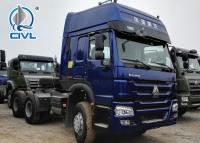 China Blue 10 Tires Prime Mover Truck , High Cabin Howo Sinotruk 6x4 Tractor Truck 336HP Engine for sale