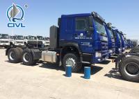 China Blue 10 Tires Prime Mover Truck , High Cabin Howo Sinotruk 6x4 Tractor Truck 336HP Engine for sale
