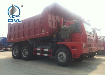 China HOVA 60 Ton 6x4 Mining Heavy Duty Dump Truck for Transport , Red for sale