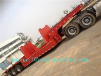 China 3 Axles Manual Semi Trailer Trucks Low Bed Two Single Cargo Truck New Condition for sale