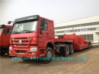 China 3 Axles Manual Semi Trailer Trucks Low Bed Two Single Cargo Truck New Condition for sale