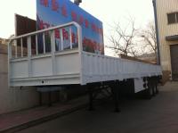 China 3 AXLES Semi Trailer Trucks High Column Black Cargo Truck Trailer Two Single for sale