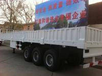 China 3 AXLES Semi Trailer Trucks High Column Black Cargo Truck Trailer Two Single for sale