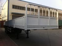 China 3 AXLES Semi Trailer Trucks High Column Black Cargo Truck Trailer Two Single for sale