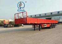 China 3 AXLES Semi Trailer Trucks High Column Black Cargo Truck Trailer Two Single for sale