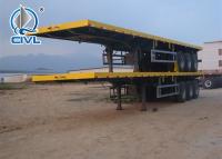 China 3 Axles 40 Feet Mechanical Equipment Hydraulic Flatbed Semi Trailer Polyurethane Paint for sale