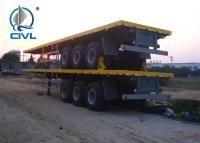 China 3 Axles 40 Feet Mechanical Equipment Hydraulic Flatbed Semi Trailer Polyurethane Paint for sale