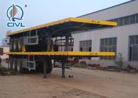 China 3 Axles 40 Feet Mechanical Equipment Hydraulic Flatbed Semi Trailer Polyurethane Paint for sale
