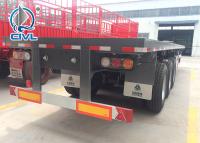 China 3 Axles 40 Feet Mechanical Equipment Hydraulic Flatbed Semi Trailer Polyurethane Paint for sale