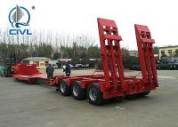 China Semi Trailer 2 Axles 50 Tons Low Bed Semi Trailer Low Flatbed Trailer With Triangle Brand Tire for sale
