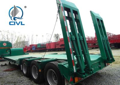 China Semi Trailer 2 Axles 50 Tons Low Bed Semi Trailer Low Flatbed Trailer With Triangle Brand Tire for sale