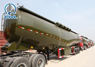 China CIMC 3 Axles 60M3 2 Apartment Carbon Steel Semi Trailer Powder Material Tank Truck Trailer With Weichai Engine for sale