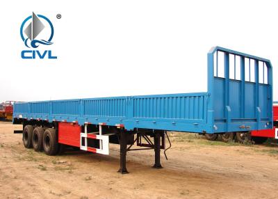 China New Double Function Cargo Semi Trailer Trucks With 3 Fuwa Axles And Removable Wall Q345A Carbo Steel for sale