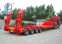China Q345 Material 4 Axles Low Bed Semi Trailer Trucks With 12.00R20 Model Tire For 50T Load Capacity With 3.5 Inch King Pin for sale