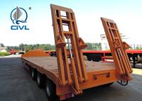 China Q345 Material 4 Axles Low Bed Semi Trailer Trucks With 12.00R20 Model Tire For 50T Load Capacity With 3.5 Inch King Pin for sale