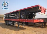 China Flatbed Transport Semi Trailer Trucks 2 Axle Four Double Container Trailer for sale