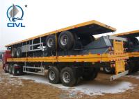 China Flatbed Transport Semi Trailer Trucks 2 Axle Four Double Container Trailer for sale
