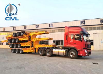 China 2/3/4Axles Low Flatbed Trailer With Jost Landing Gear And Fuwa Axle  40t-100t Payload Capacity for sale