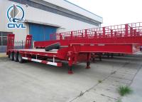 China 2/3/4Axles Low Flatbed Trailer With Jost Landing Gear And Fuwa Axle  40t-100t Payload Capacity for sale