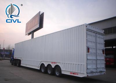 China 3 axleLorry Semi Trailer Trucks 28T van cargo truck semi trailer for sale