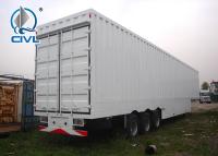 China 3 axleLorry Semi Trailer Trucks 28T van cargo truck semi trailer for sale