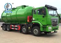 China New Howo 6x4 371HP Sewage Suction Vacuum Truck  Green Color euro II 25 ton loading capacity for sale