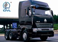 China 420HP HOWO A7 Prime Mover Truck  Diesel 6x4 Transport Trucks Wild Black Tractor Head for sale